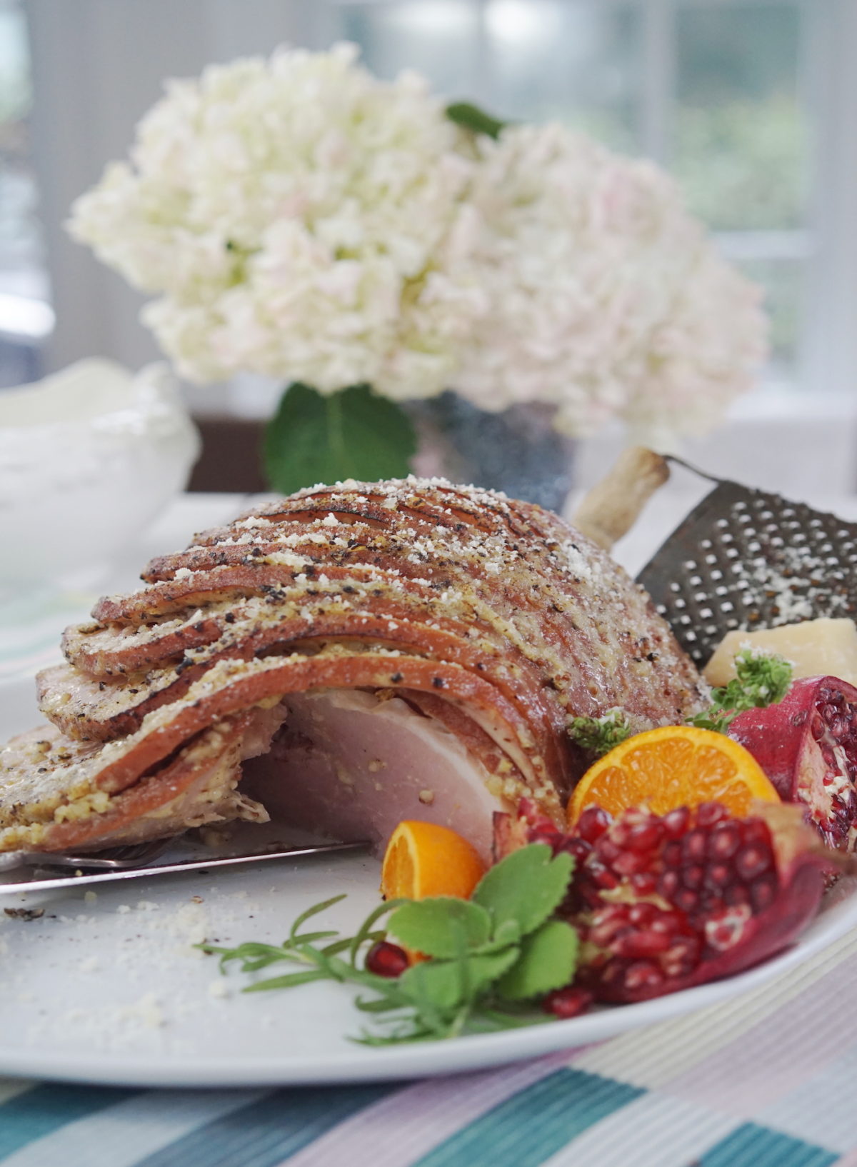 Parmesan Black Peppercorn Encrusted Ham - Emily Ellyn
